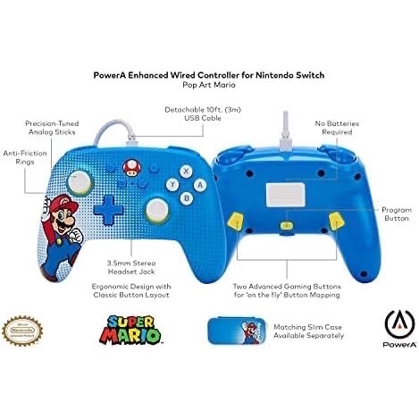 Controle Power-a Com Fio Nintendo Switch Super Mario | Shopee Brasil