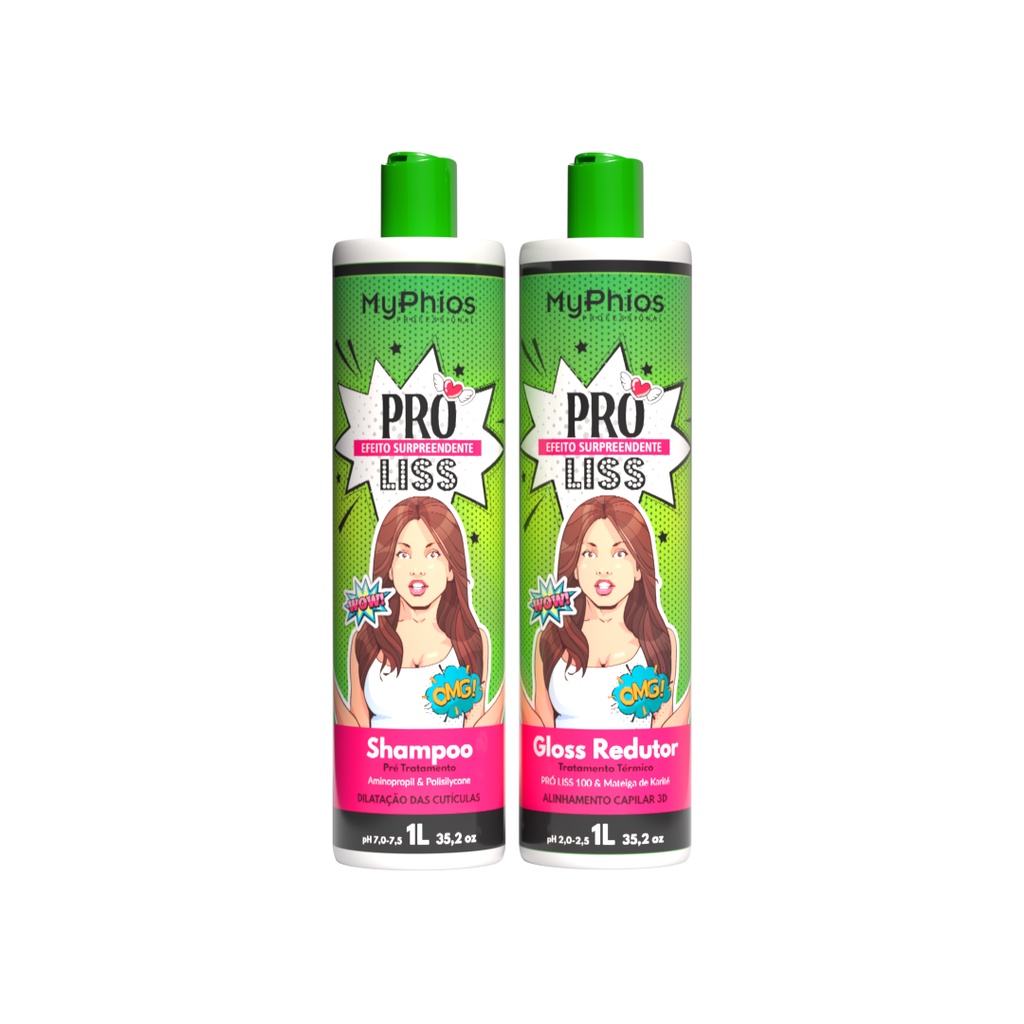 Kit Progressiva Shampoo e Gloss 1L - ProLiss - MyPhios | Shopee Brasil