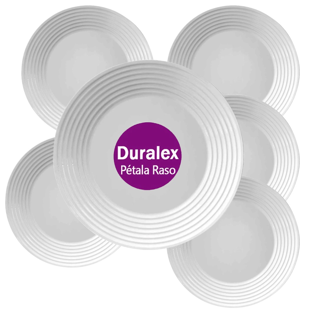 Kit Jogo Conjunto de 6 Pratos Saturno Opaline Rasos Prato Duralex Raso ...