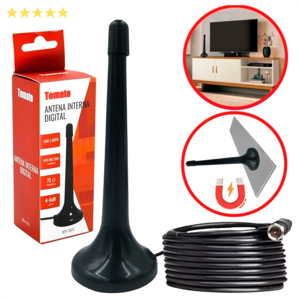 Antena Digital Interna Antena para TV Antena Interna Tomate 4K HDTV ...
