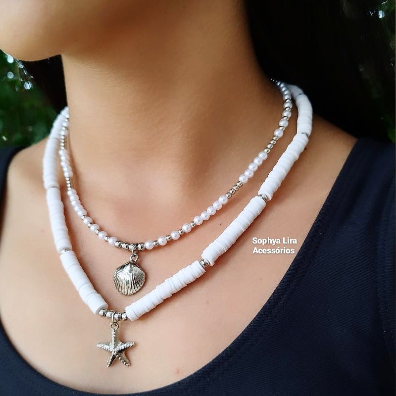 Colar de missangas personalizado com nome ou frase | Shopee Brasil