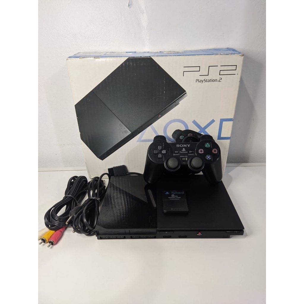 PS2 Slim desbloqueado na caixa original - Escorrega o Preço