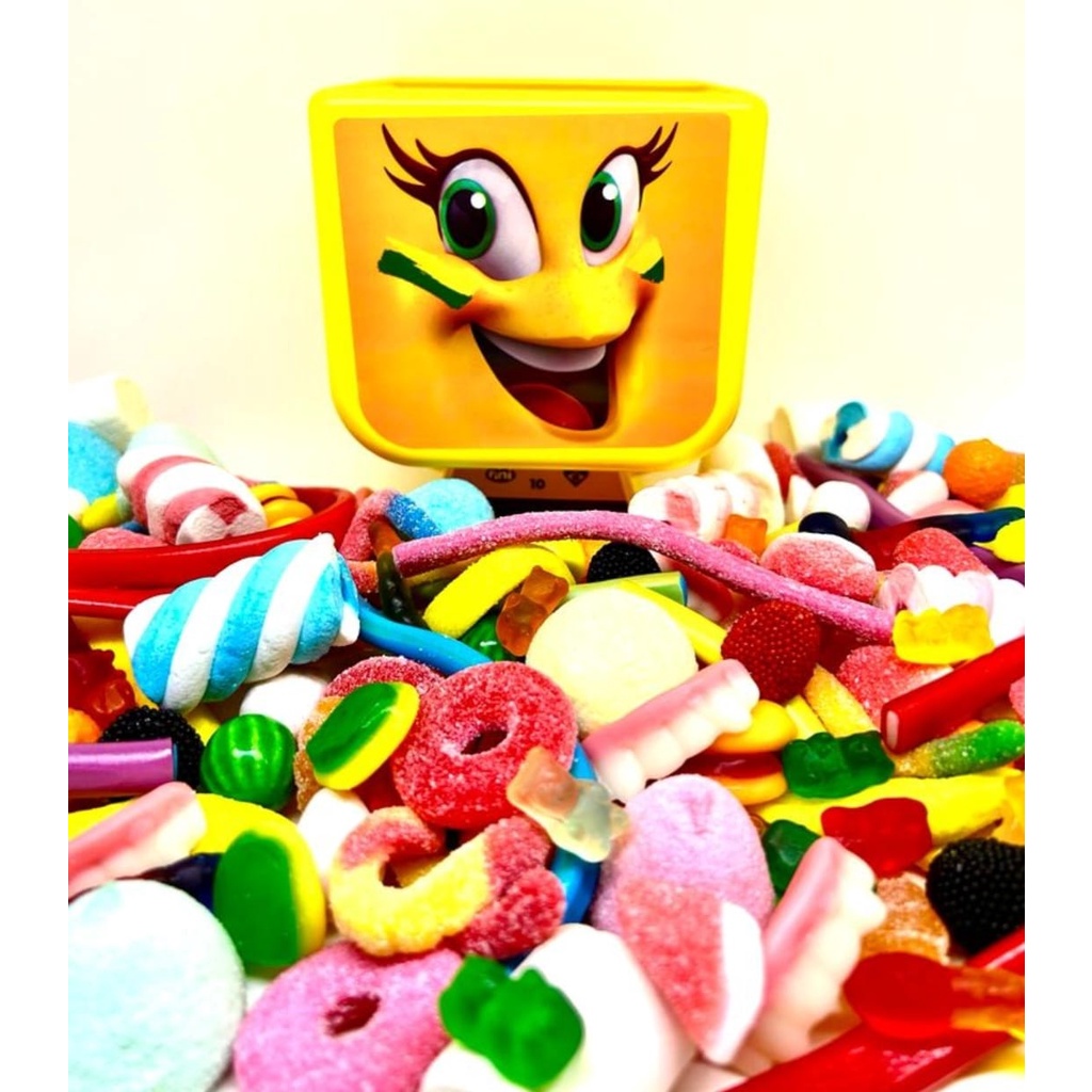 Mix Combo Kit Doces Balas Fini Guloseimas 1 Kg + Pipoqueira Tubes Fini ...