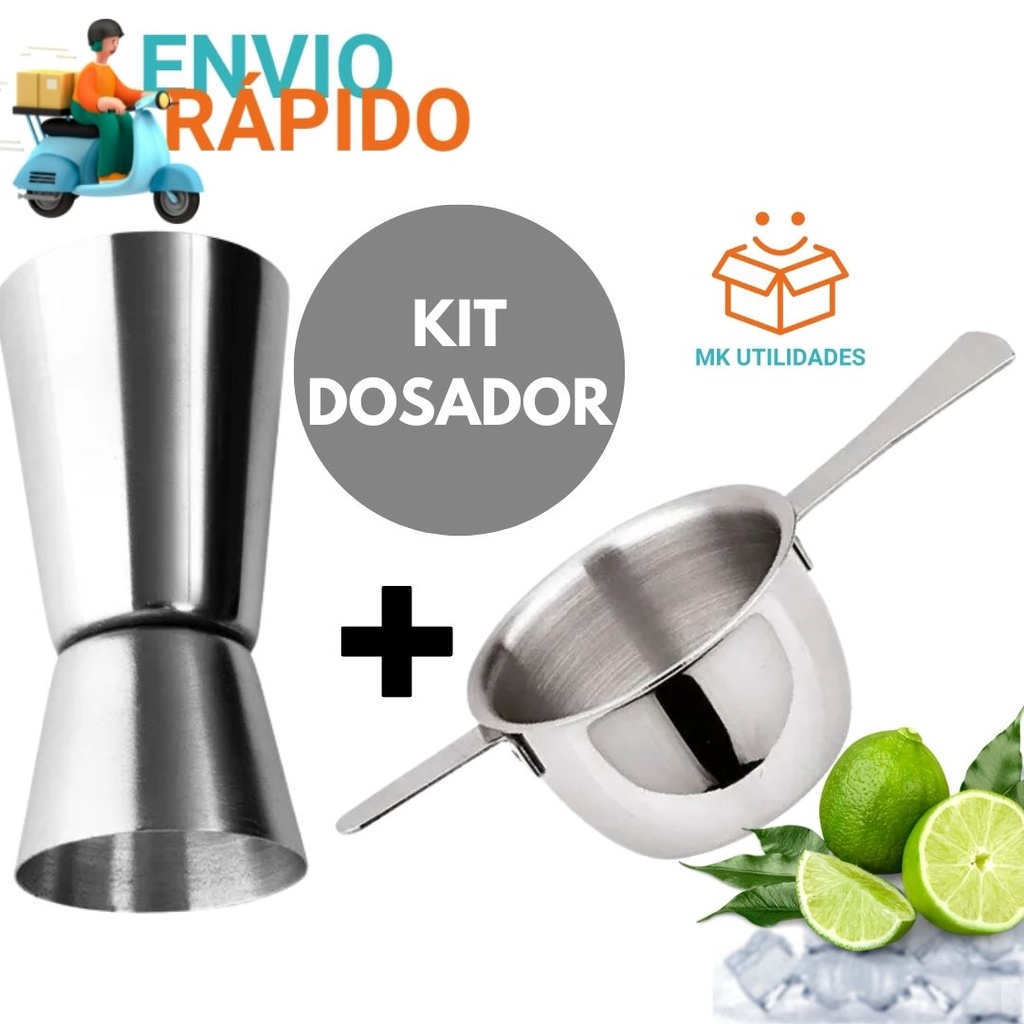 Kit Combo Dosadores de Bebida Dosador Whisky 50ml Dosador Duplo 25 e ...