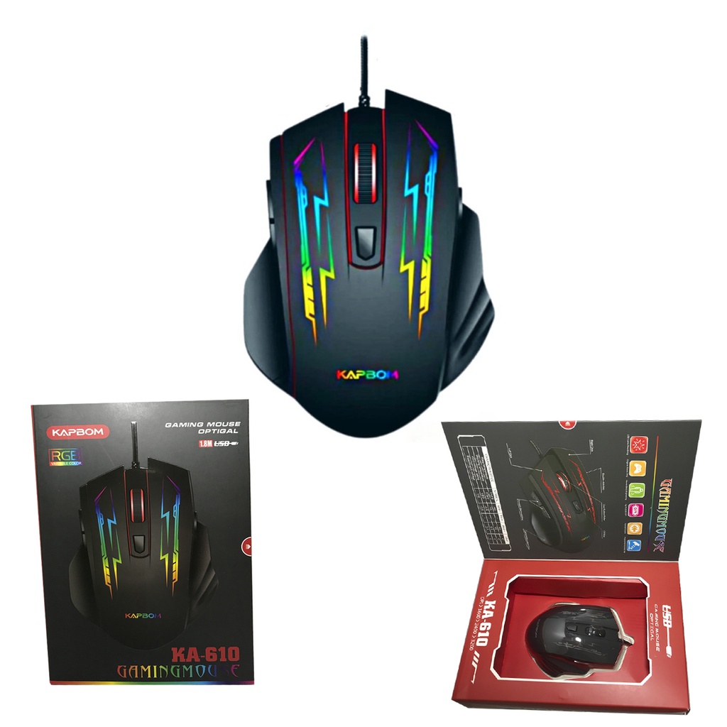 Mouse Gamer com Botões Laterais e Led RGB Kapbom | Shopee Brasil