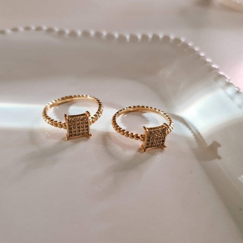 Anel quadrado | Shopee Brasil