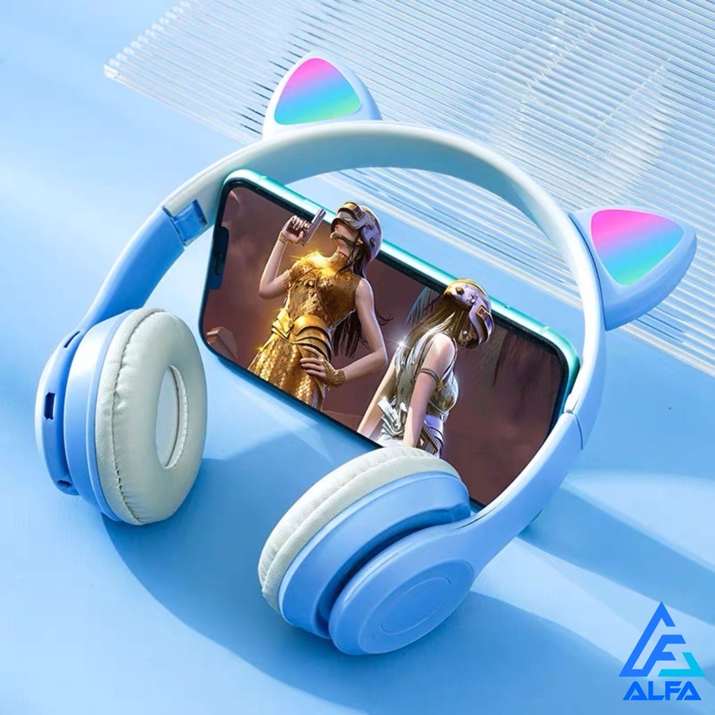 Fone De Ouvido HeadFone Sem Fio Orelha de Gato Gatinho Cat Bluetooth ...