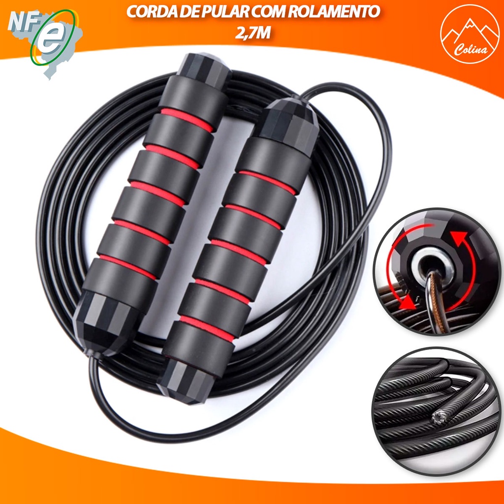 10x Corda De Pular Crossfit Speed Rope Rolamento 2,7m Cabo De Aço ...