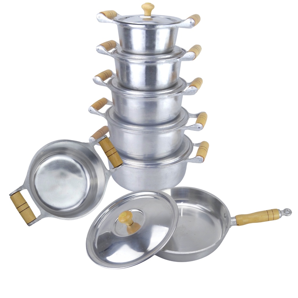 Jogo de Panelas Alumínio Batido Fundido + 1 Frigideira Gross com ...