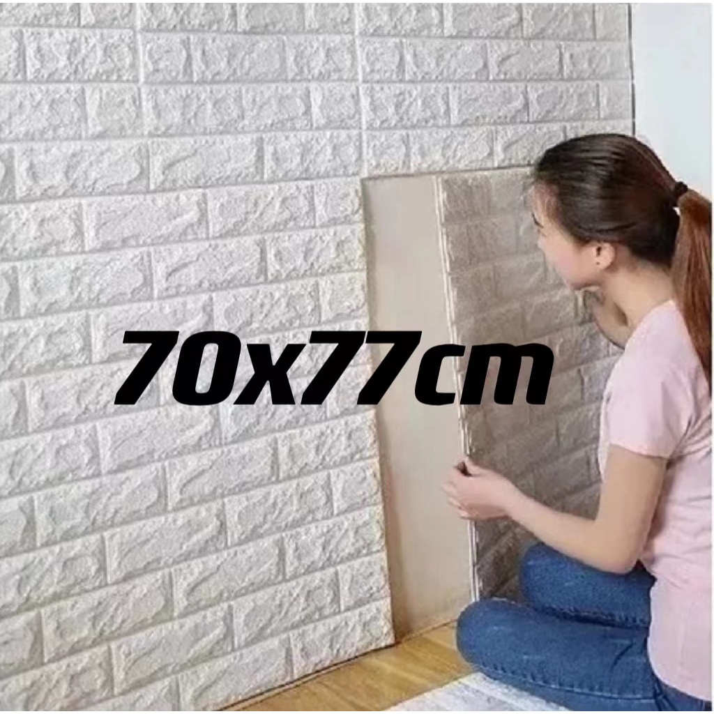 77 70cm Papel De Parede Adesivo De Espuma 3d Desenho De Tijolo à Prova