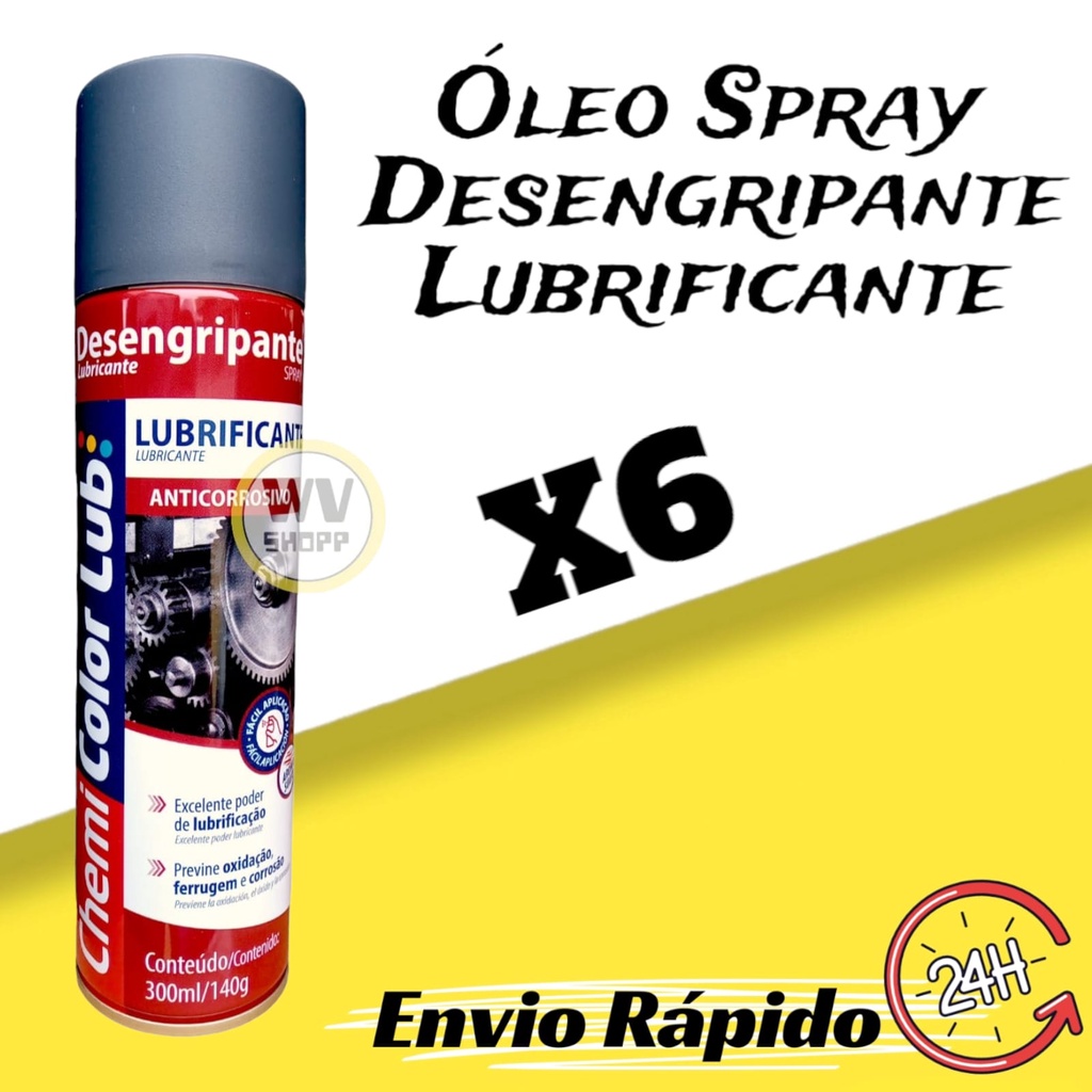 KitC/ 6 Óleo Desengripante Lubrificante Spray Chemicolor 300ml (Envio ...