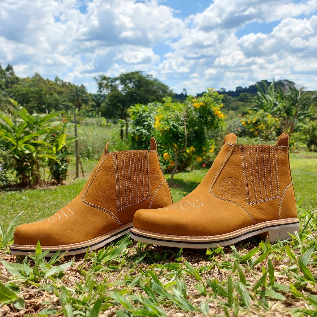 Botina masculina Bota de Couro Nobuke Solado Latex Passeio Trabalho ...