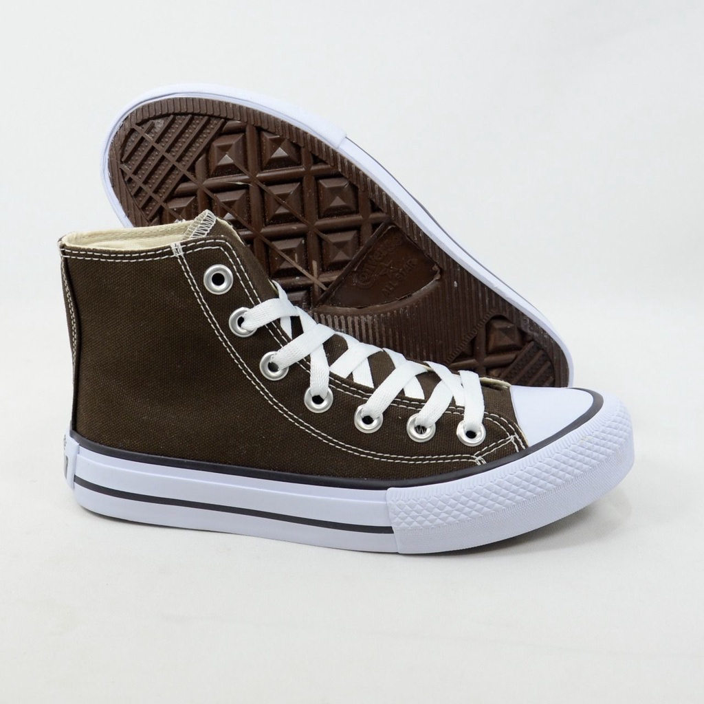 Tênis Cano Alto Marrom Unissex All Star Chuck Taylor Casual Clássico ...