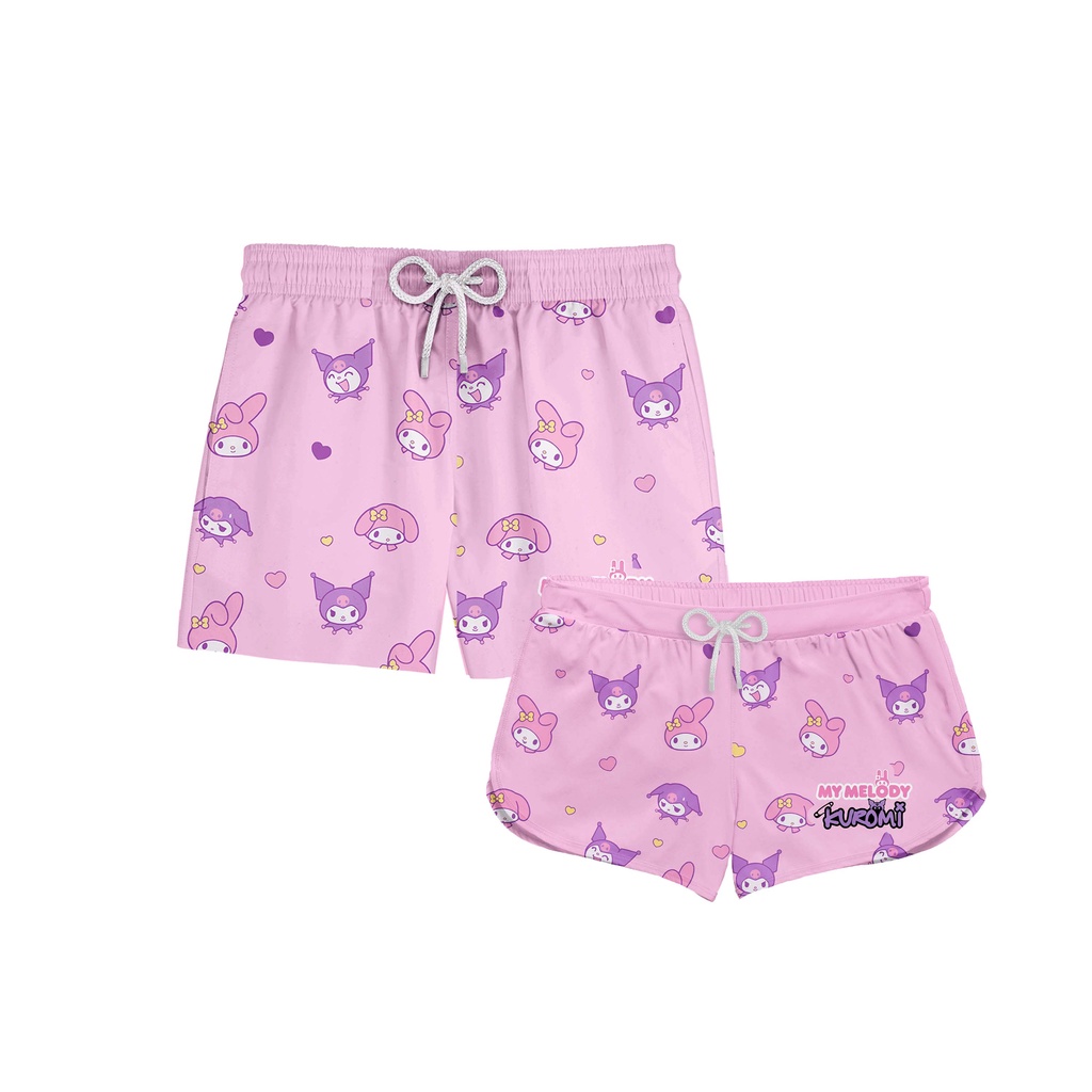 Kit Casal Short Praia My Melody e Kuromi Hello Kitty REF 497 ...