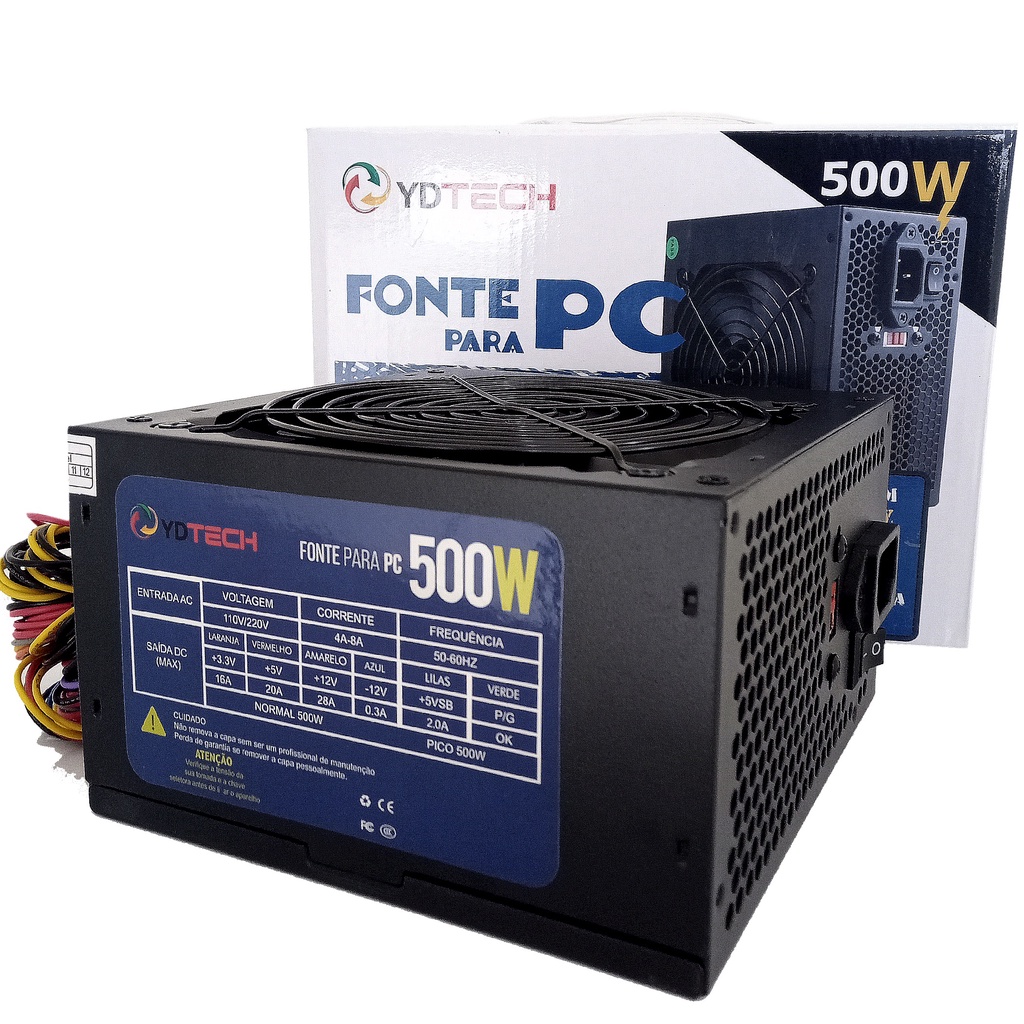 Fonte Atx 500w Real 80 Plus Bronze Bivolt Automática Desconto No Preço