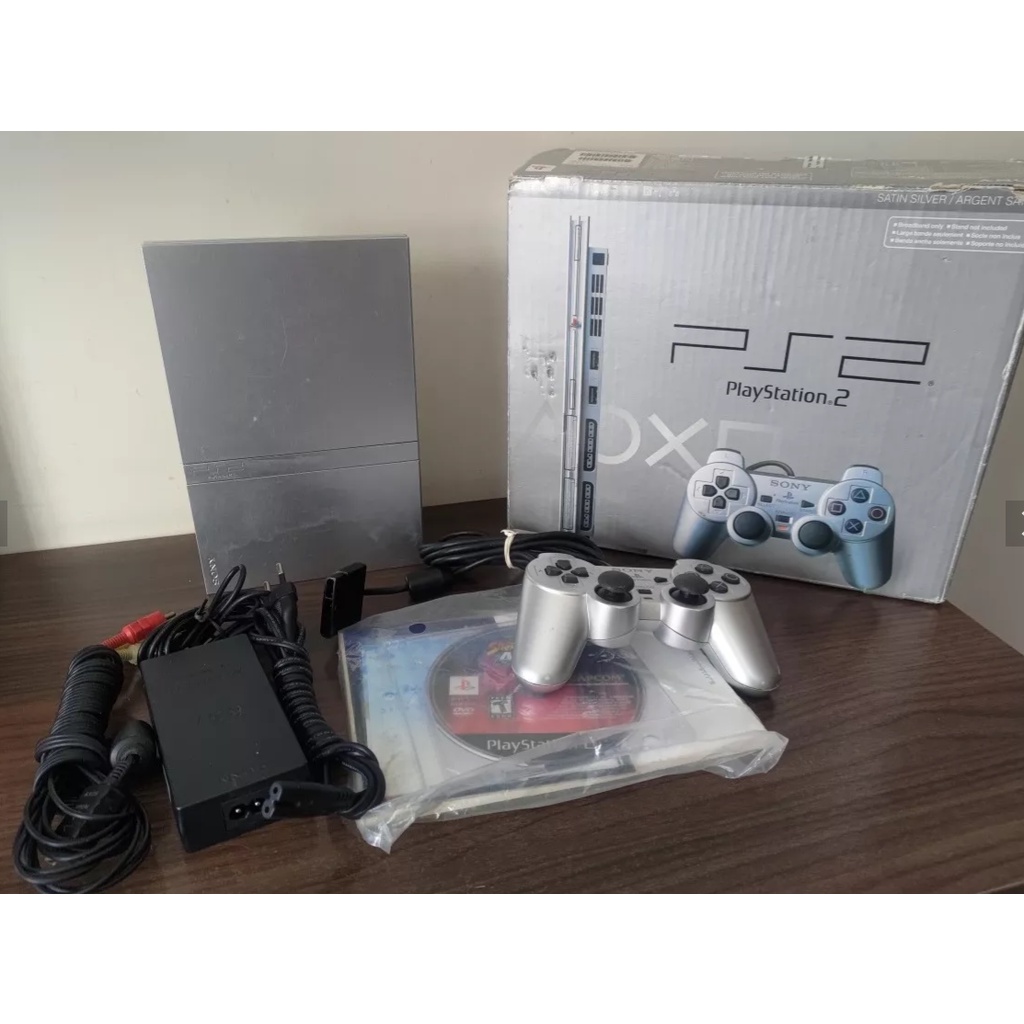 Playstation 2 Prata Original Controle e jogos Kit Original | Shopee Brasil