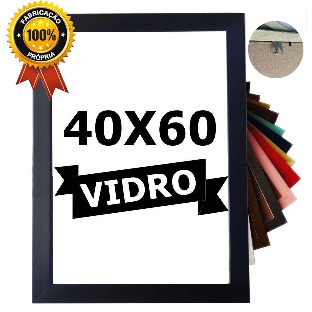 Kit 2 Molduras 40x60 Em Madeira Laqueada PREMIUM Com Vidro | Shopee Brasil
