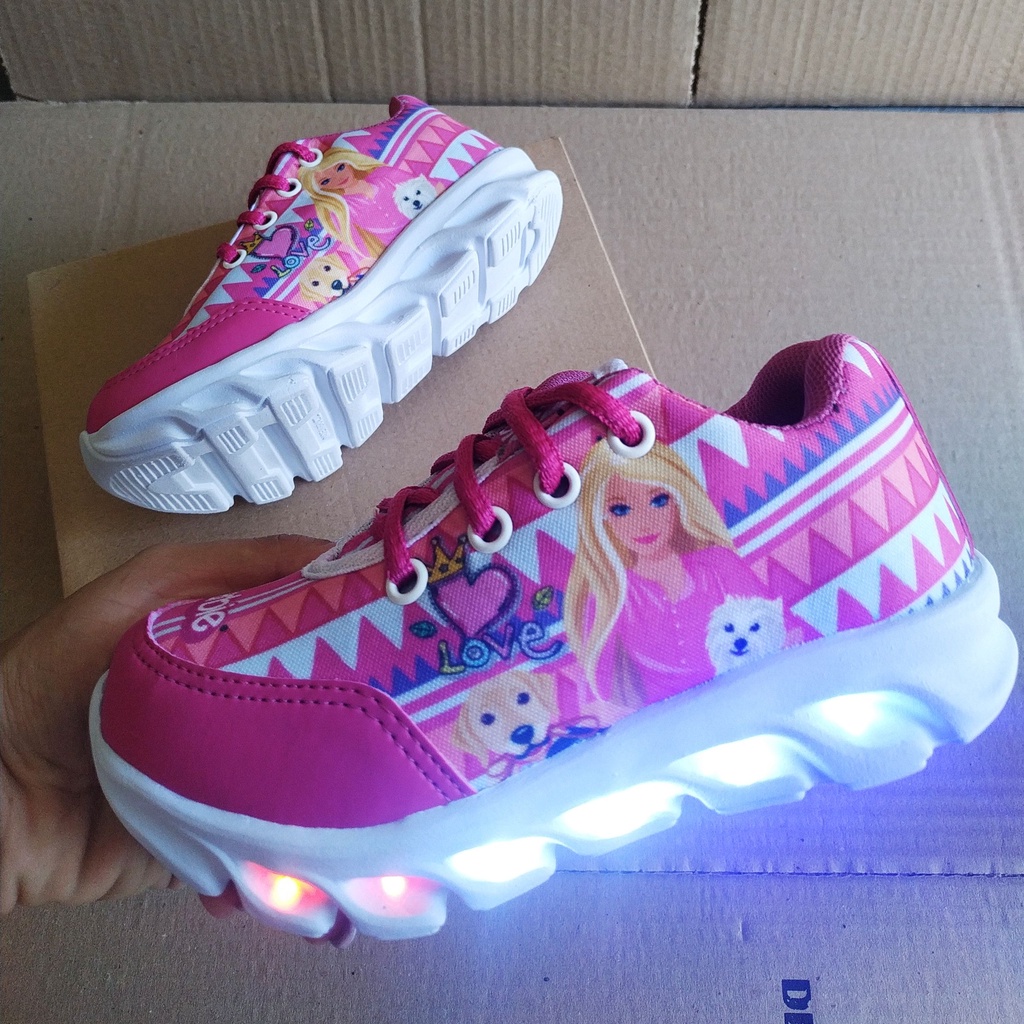 Tênis Infantil LED BARBIE de Menina com Led Luzinha Personagem bebe ...