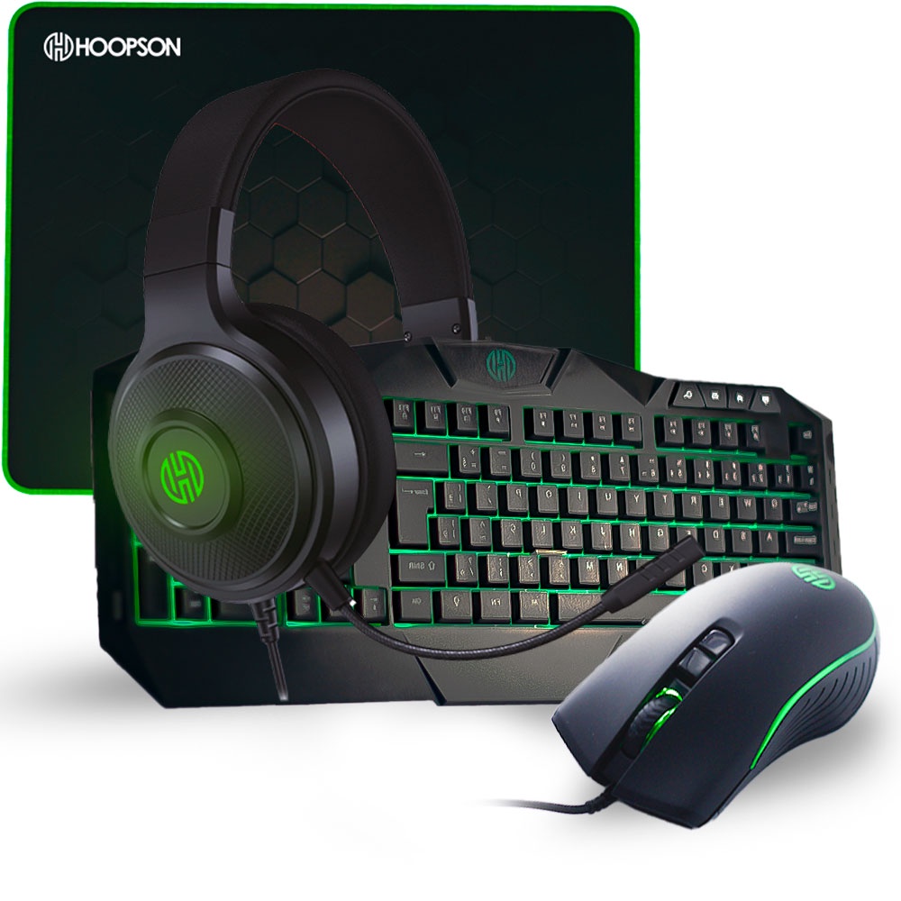 KIT GAMER 4 EM 1 RGB LED - LUMINOUS HOOPSON TPC-067 VERDE - Desconto no ...