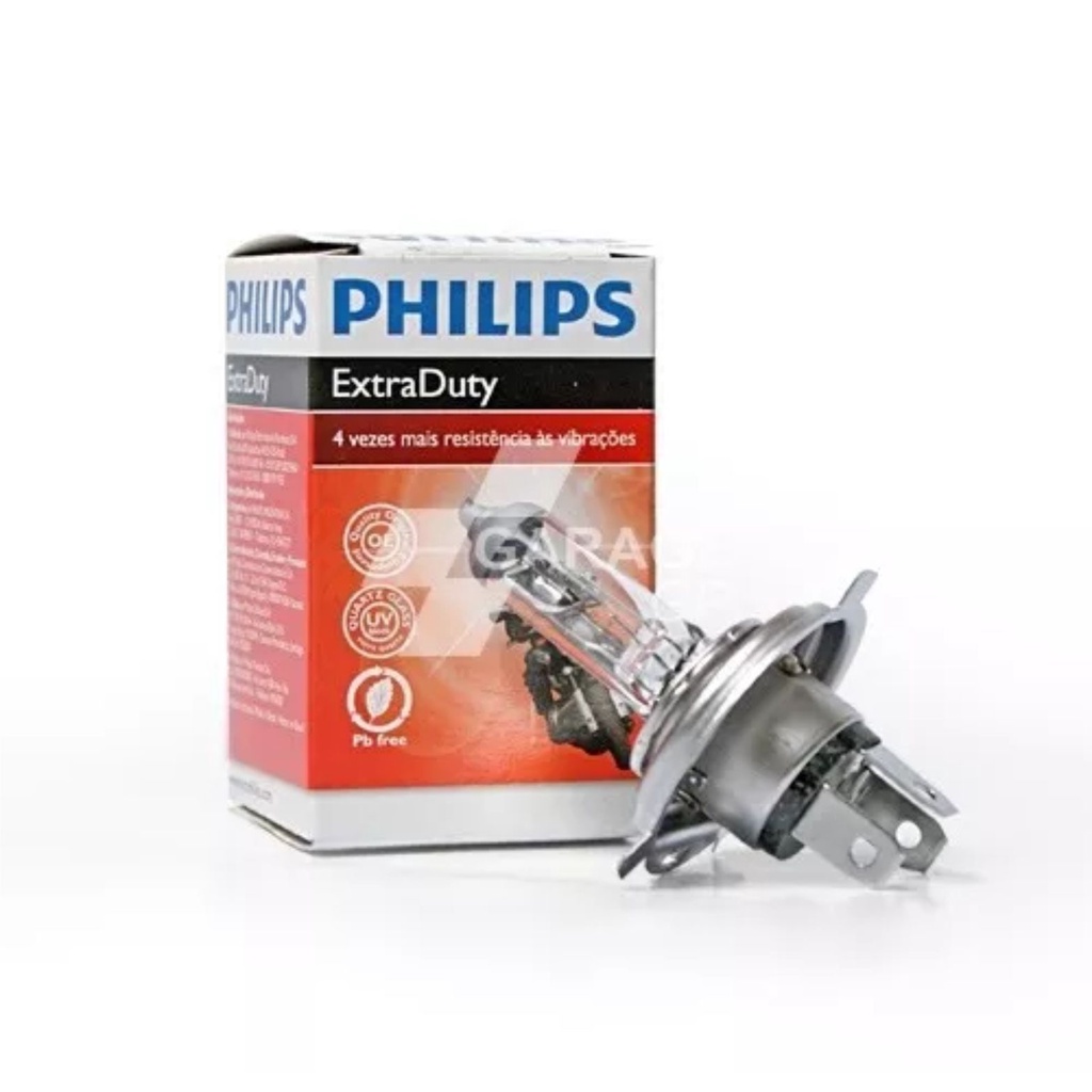 Lampada Philips Halogena H4 12v 35w / 35w Extra Duty - Escorrega o Preço