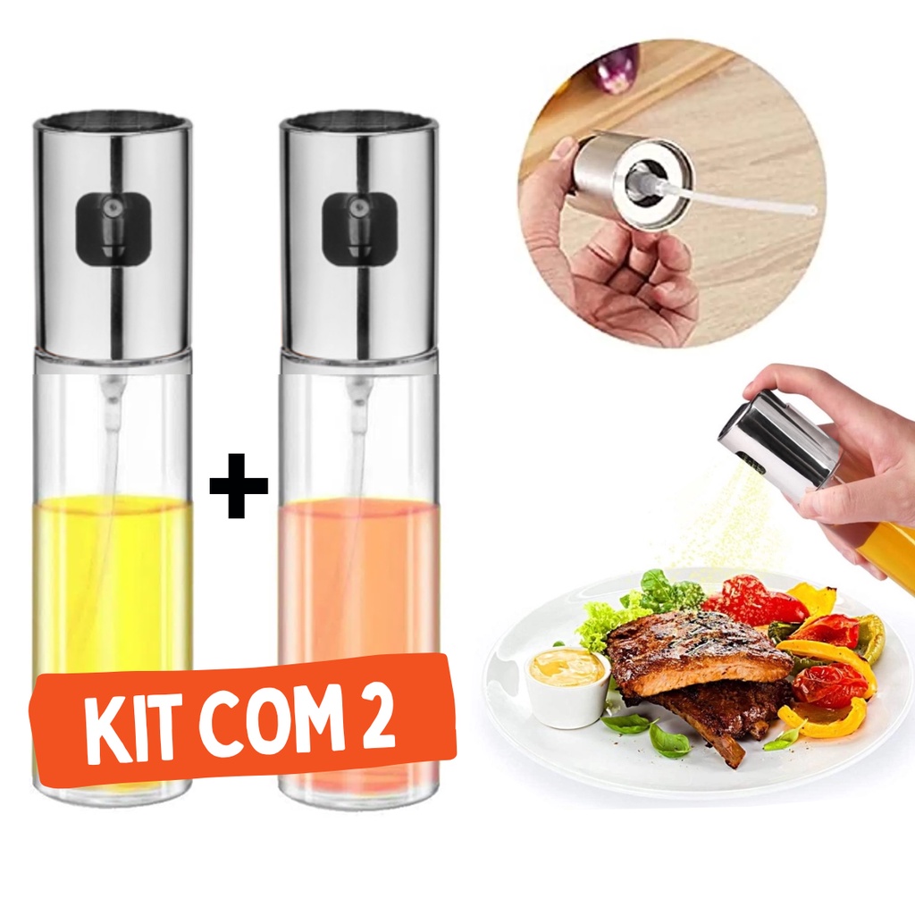 Kit 2x Spray Azeite Borrifador Pulverizador Galheteiro Tempero Vinagre ...
