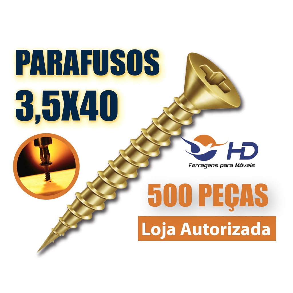 Parafuso 3 5 X 40 Chipboard Chata Phillips Para Madeira HD CAIXA COM