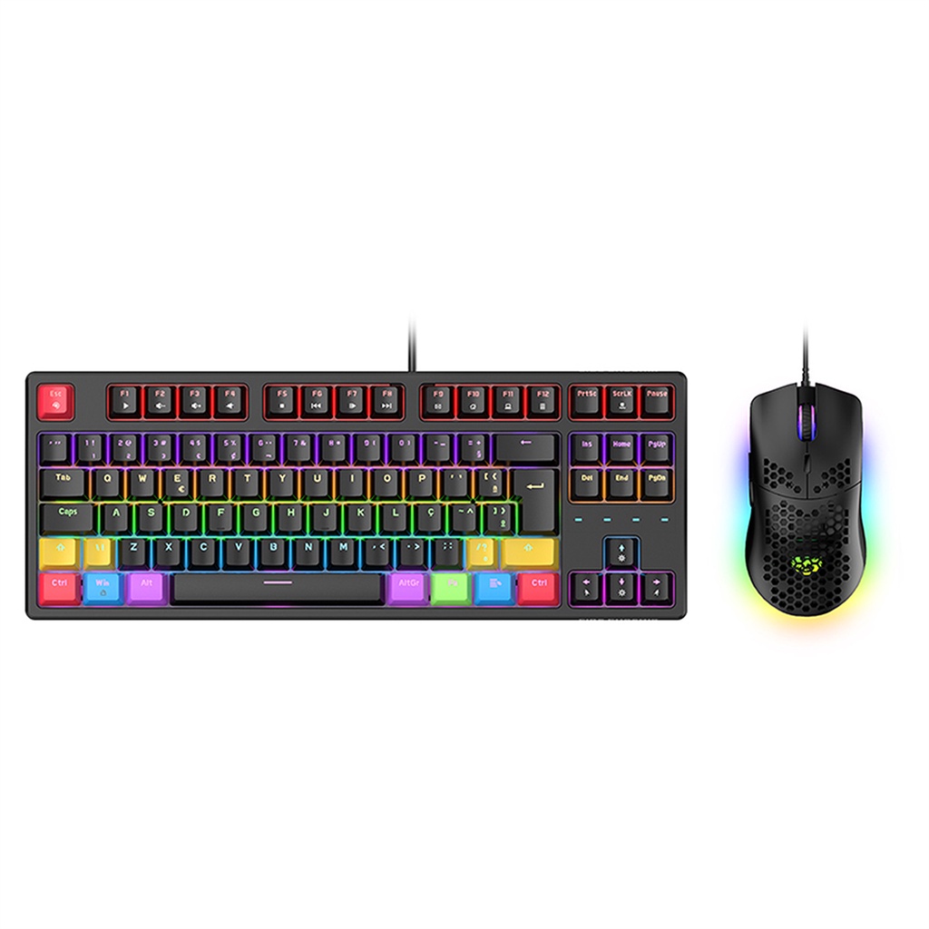 Kit Gamer Teclado Mecanico E Mouse Fire Phoenix Bk-05 | Shopee Brasil