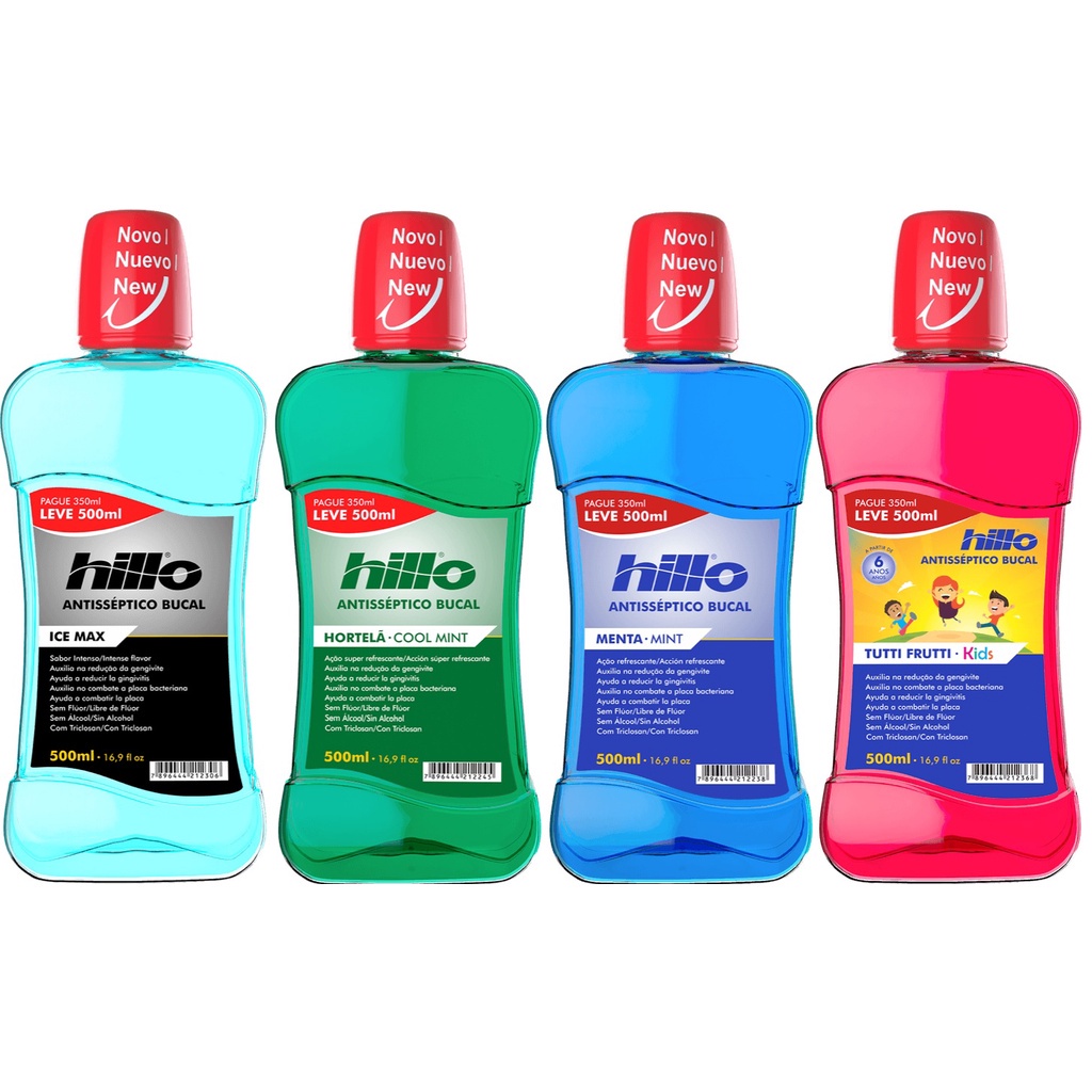 Enxaguante Antisséptico Bucal Hillo 500ml | Shopee Brasil