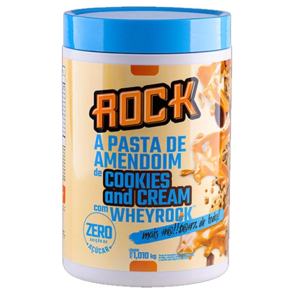 Pasta de Amendoim c/ Whey Protein - Rock Zero Açúcar 250g / 500g / 1kg ...