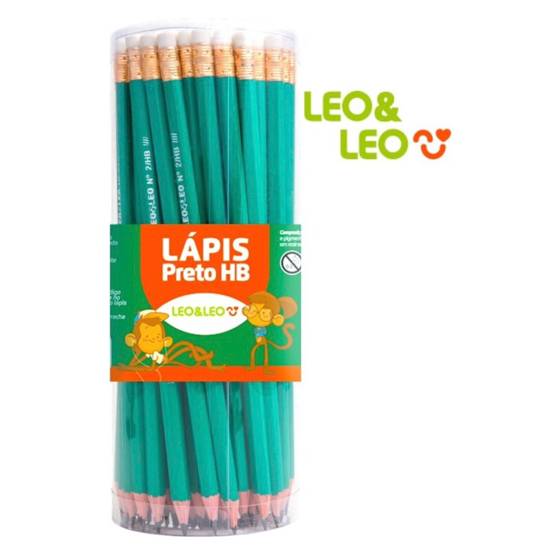 Lápis Leo&Leo Grafite HB Verde Sextavado c/ Borracha CX c/72 Promoção ...