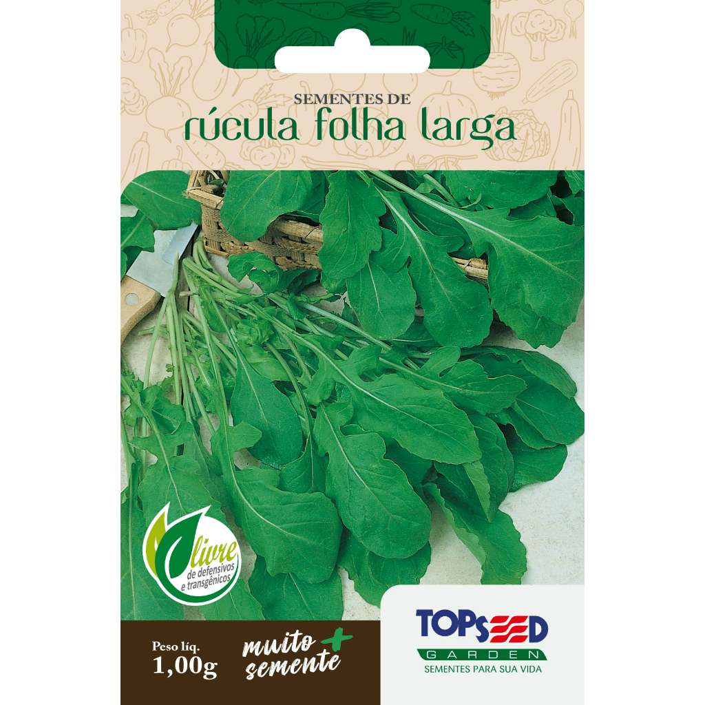 Sementes de Rucula Folha Larga 1 Grama Saladas Temperos Horta | Shopee ...
