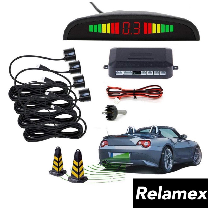 Kit Sensor Estacionamento Ré Para Carro Cinza - Claro / Grafite ...
