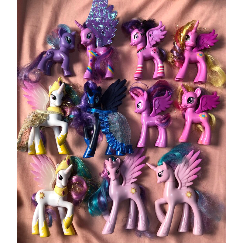 My little pony raras princesas brushable G4 poneis Luna Cadence Celestia Twilight Sparkle Gold ...