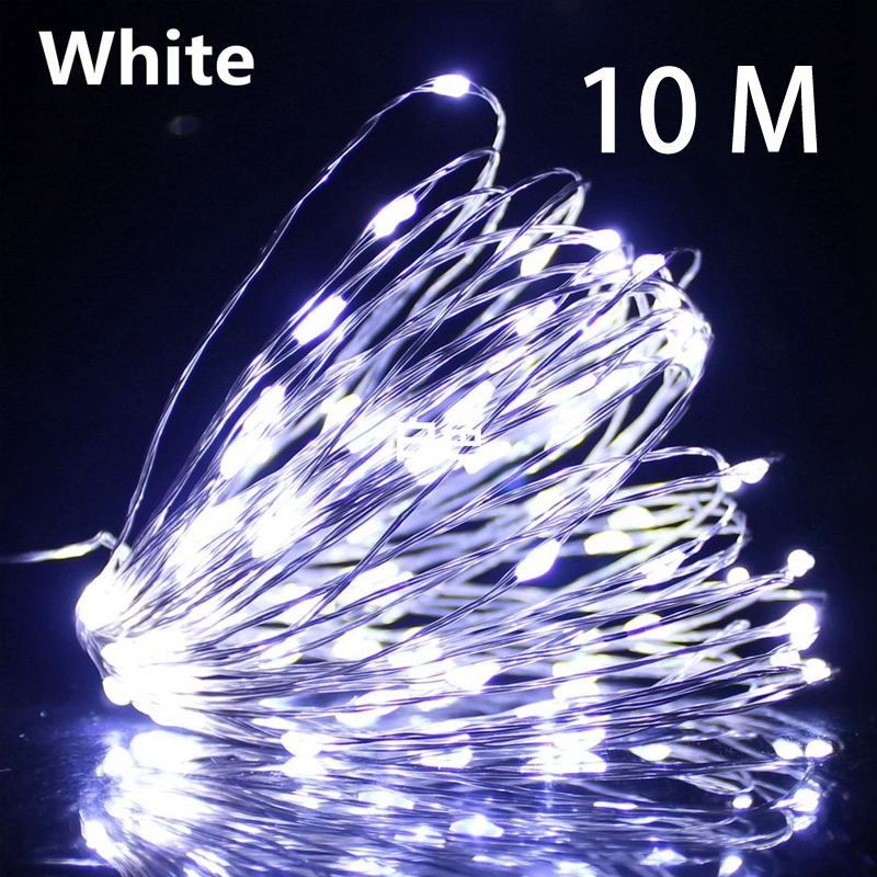 Fio Fada Cordão De Led 10m 100 Leds Usb Pilha Branco Frio - Escorrega o ...