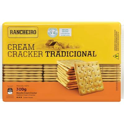 BISCOITO CREAM CRACKER RANCHEIRO 300g | Zero Leite | Biscoito Vegano ...