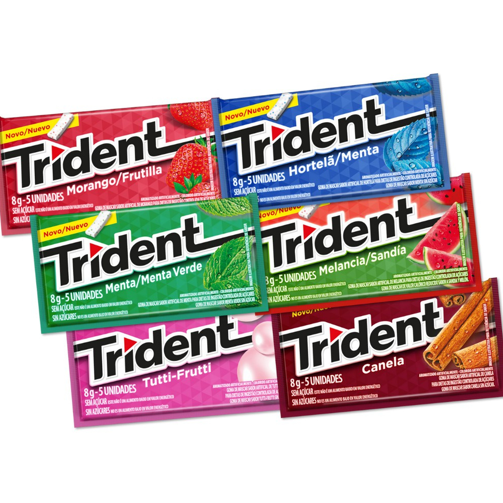 Chiclete trident com 21 unid 168g sem Açucar | Shopee Brasil