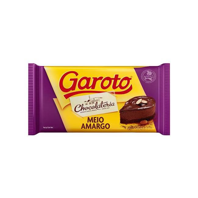 Barra De Chocolate Cobertura Meio Amargo 2,1kg - Garoto | Shopee Brasil
