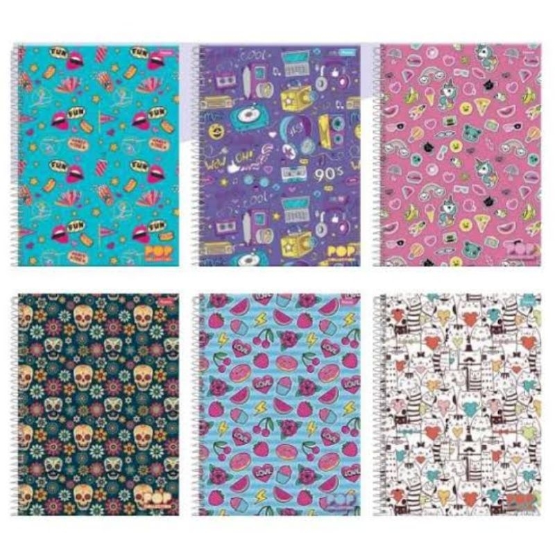 KIT 3 Cadernos Foroni 200 folhas | Shopee Brasil