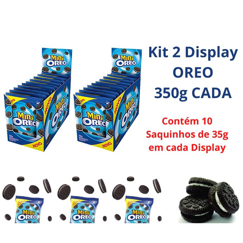 Kit 2 Display Mini Oreo Sabor Chocolate Recheio de Baunilha | Shopee Brasil