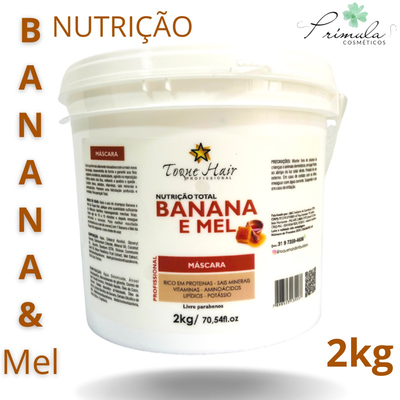 Máscara de Nutrição 2kg Banana e Mel Profissional para os cabelos ...