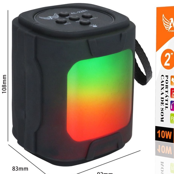 Caixa Caixinha De Som Bluetooth Com Led RGB Movendo-Se Com Musica ...