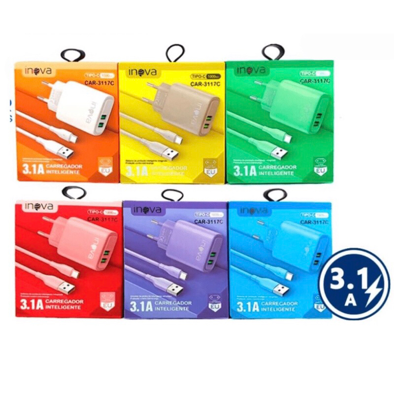 Carregador Inteligente 3.1A TIPO-C Inova | Shopee Brasil