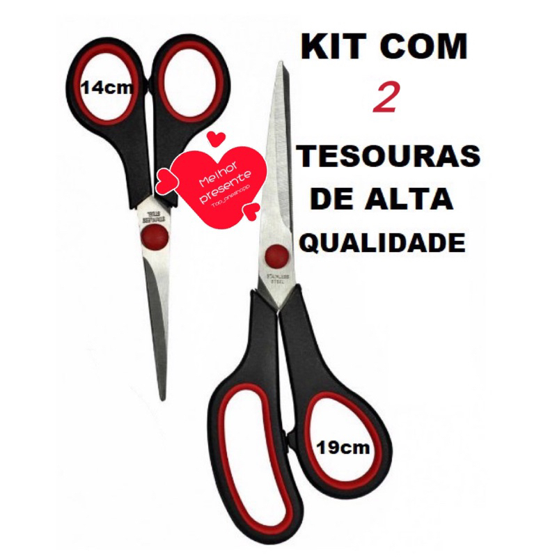 Kit 2 Tesouras Multiuso Tesoura casa e cozinha costura tamanho M e P ... Kit 2 Tesouras Multiuso Tesoura casa e cozinha costura tamanho M e P ...