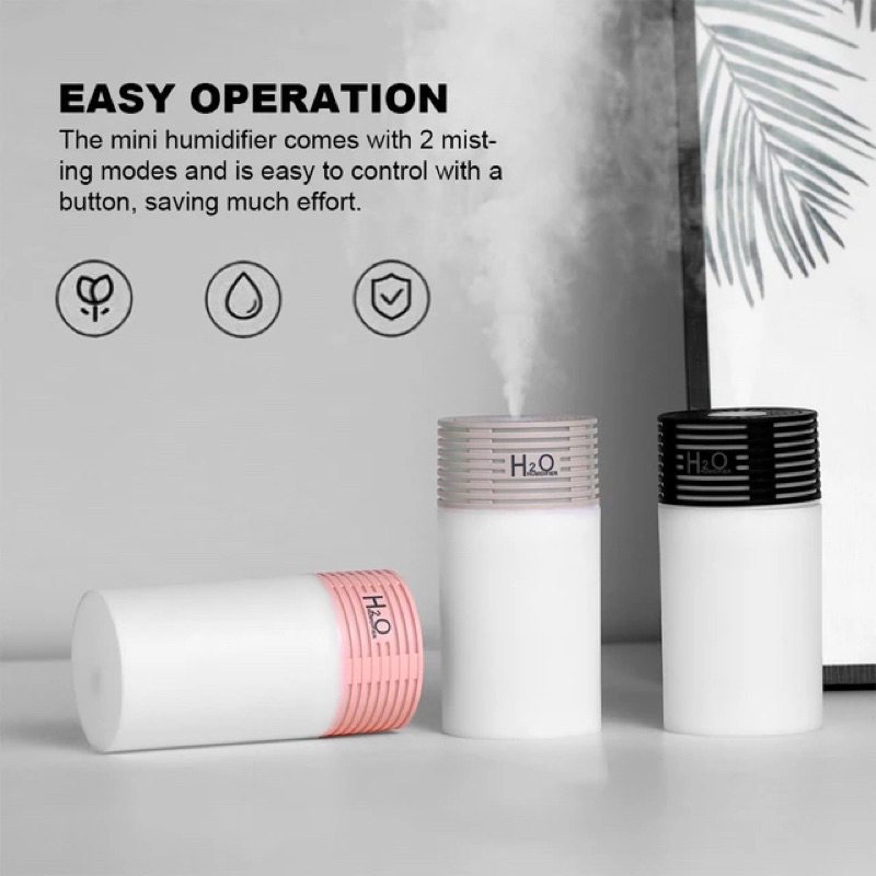 Mini Umidificador de Ar Para Diversos Ambientes e Carro USB 300ml Com 7 ...