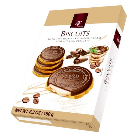 Biscoito Biscuits com Creme de Tiramisu e Chocololate Tago 180g ...