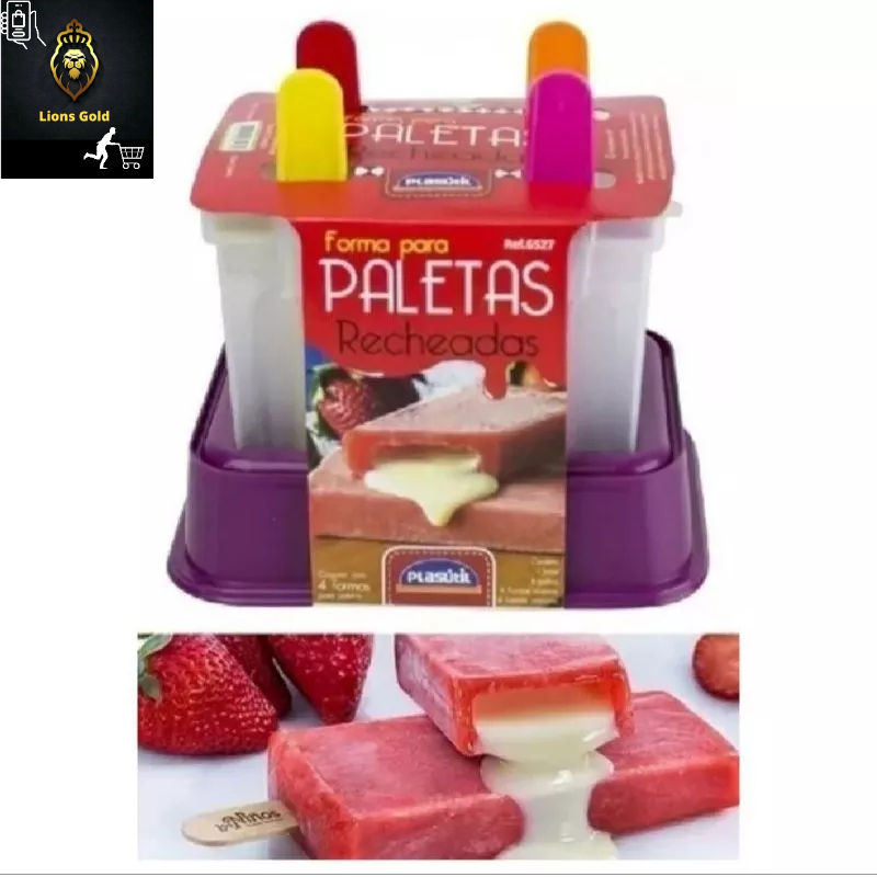 Forma Para Picolé Sorvete Caseiro Artesanal Picoleteira Profissional 4 ...