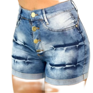 Short Feminino Jeans Short Curto Jeans Rasgado Feminino | Shopee Brasil