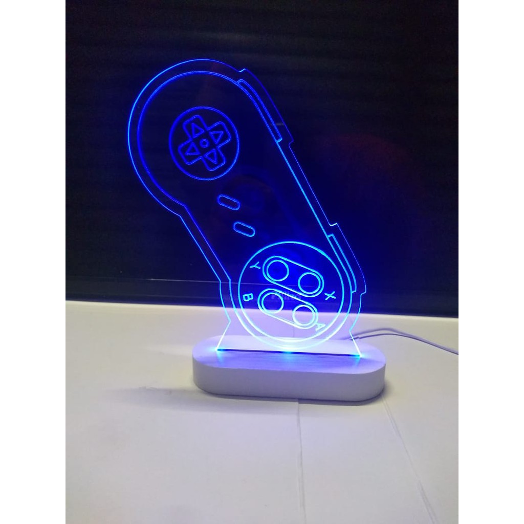 Controle de Super Nintendo - Sness - Luminária de mesa em acrílico e ...
