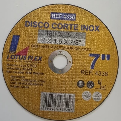 1 Unidade Disco Corte Inox 7 Polegadas | Shopee Brasil