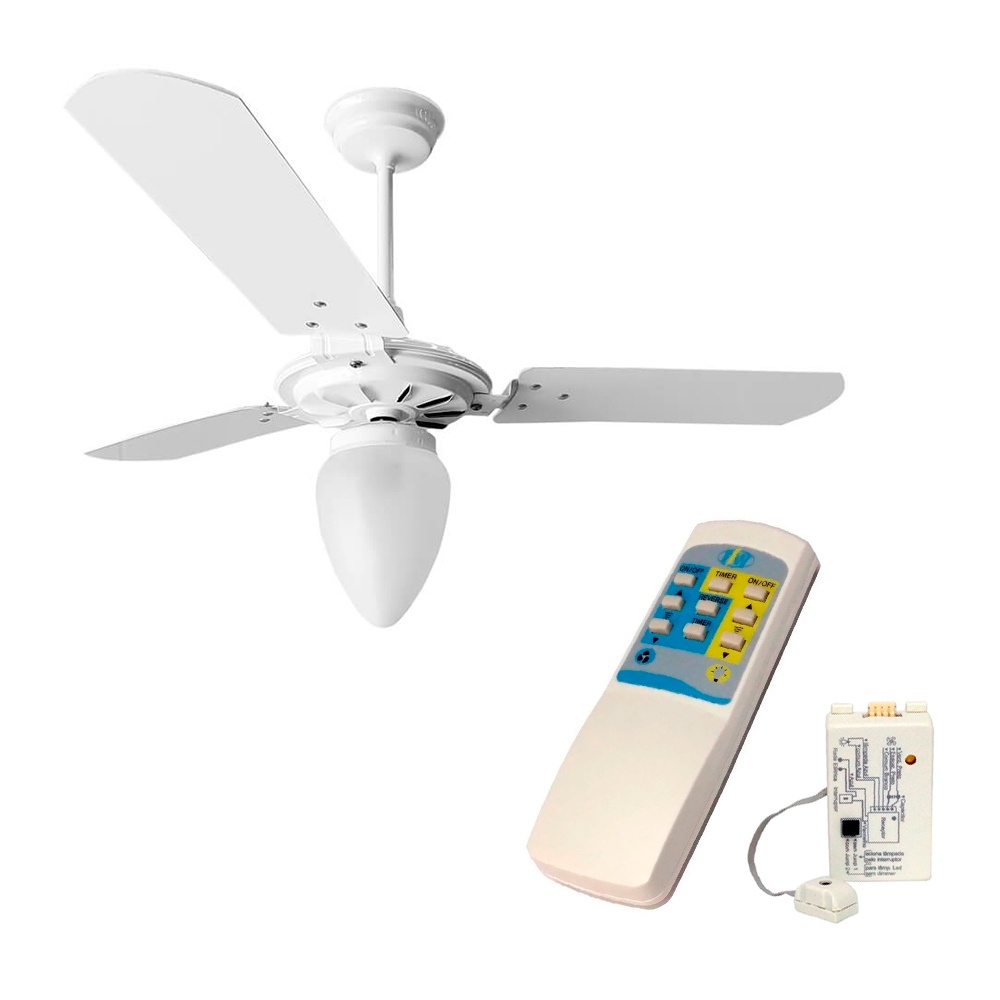 Kit Ventilador Teto Rico Motor Grande Ventex C/ Controle Universal ...